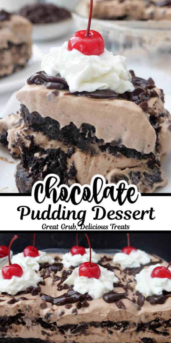 Chocolate Pudding Dessert with Dark Chocolate Brownies