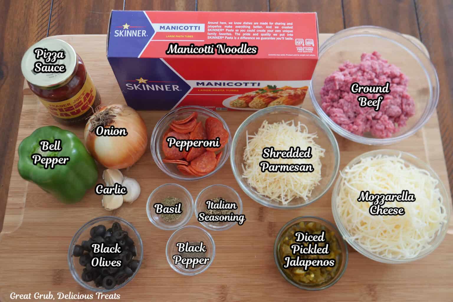 Supreme Pizza Stuffed Manicotti - Great Grub, Delicious Treats