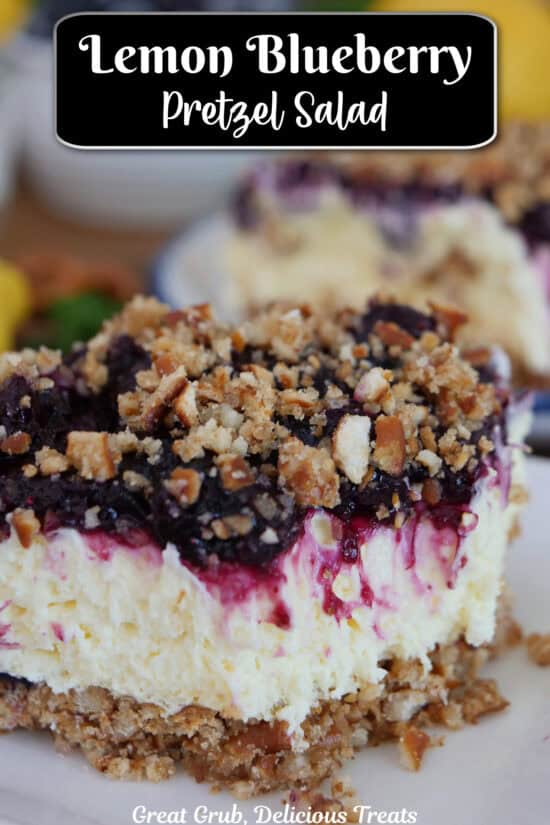 Lemon Blueberry Pretzel Salad - Great Grub, Delicious Treats