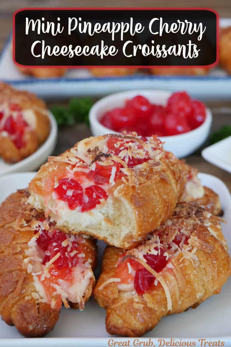 Mini Pineapple Cherry Cheesecake Croissants - Great Grub, Delicious Treats